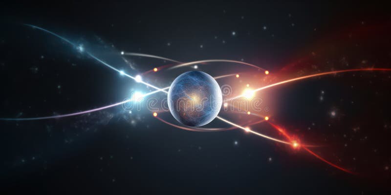 Science Background with Particles and Waves Stock Image - Image of ...