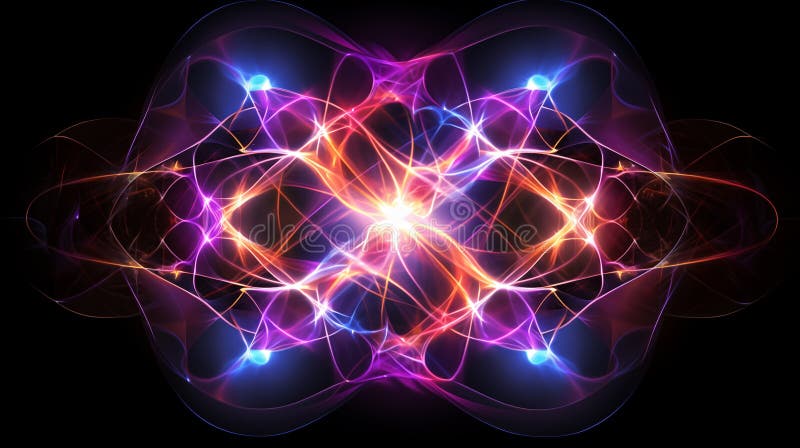 Science Background with Particles and Waves, Quantum Technology Stock ...