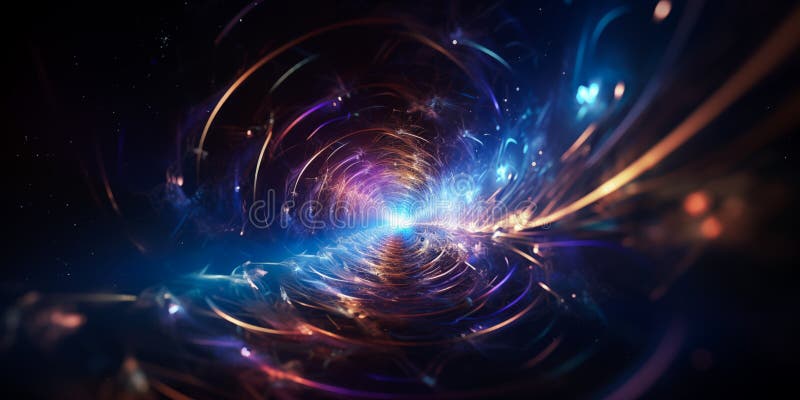 Science Background with Particles and Waves, Quantum Technology Stock ...