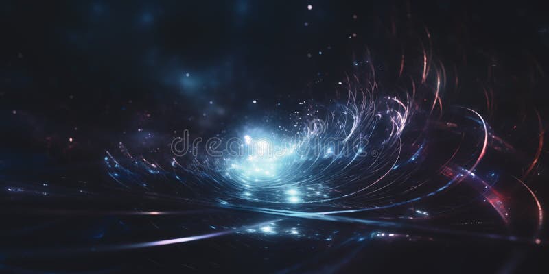 Science Background with Particles and Waves, Quantum Technology Stock ...
