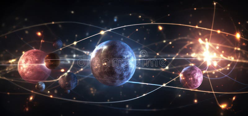 Science Background with Particles and Waves Stock Photo - Image of ...