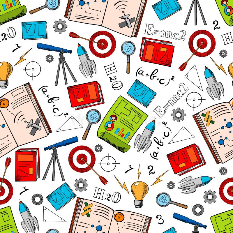 Physics Drawings in Heart Shape Stock Illustration - Illustration of ...