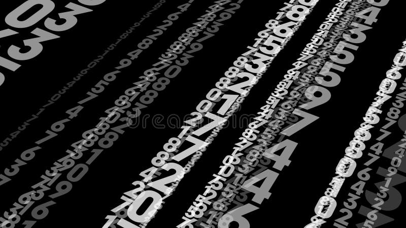 Algorithmic Numerical Code Sequence On Black Background For Data Science And Big Data Statistics