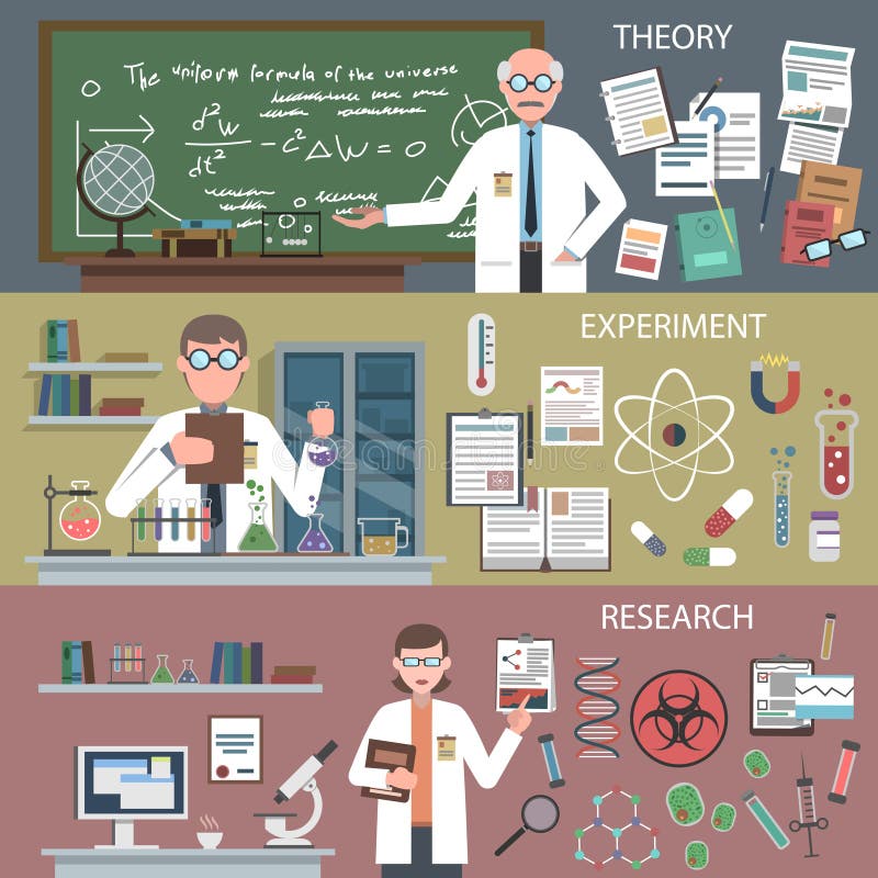 Science Banner Set stock vector. Illustration of flammable - 56577551