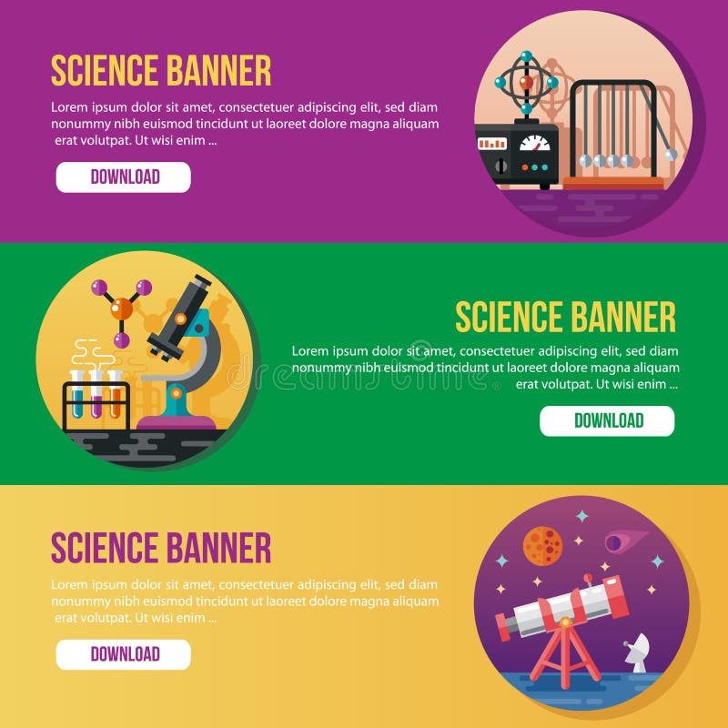 Science banner stock vector. Illustration of discovery - 68505195