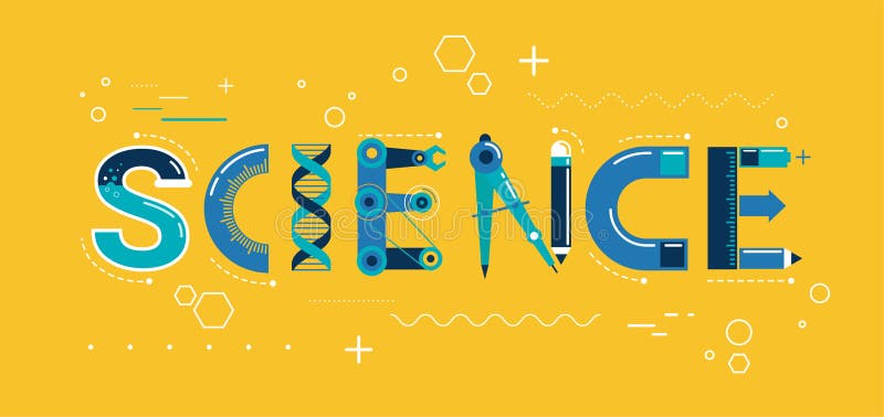 Science Banner, Typography and Background Stock Vector - Illustration ...