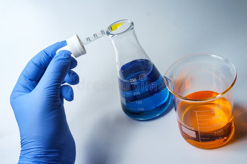 Science Beaker Experiment stock photo. Image of hospital - 203610628