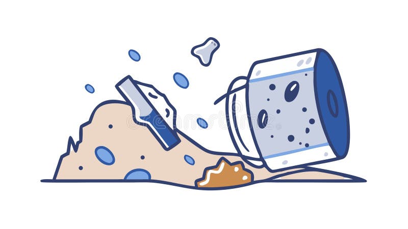 Science Beaker Spilled on a Sandy Surface Vector Design, Vector Design ...