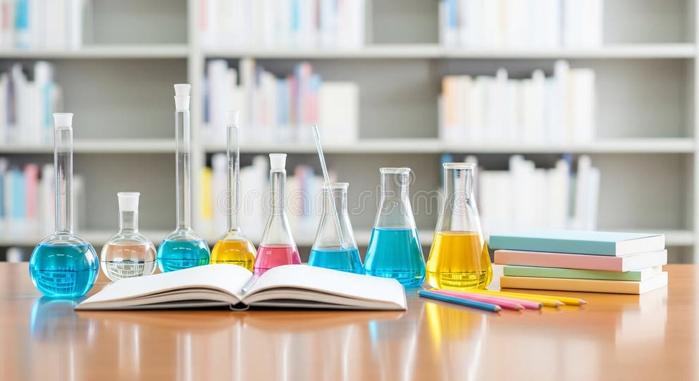 Science Beakers Planning Session in Library Pastel Minimal Stock ...