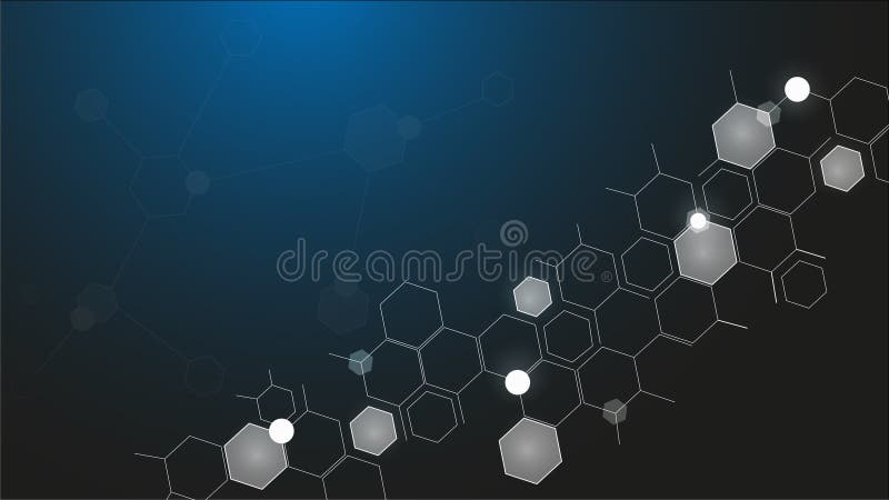 Sciencemolecular Design Background Dark Blue Illustration with Polygon ...
