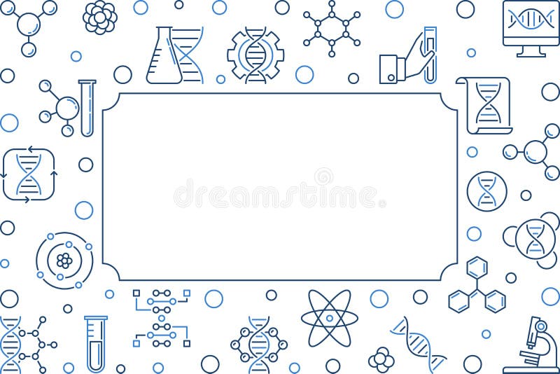 Science and Biological Engineering Vector Linear Frame Stock Vector ...