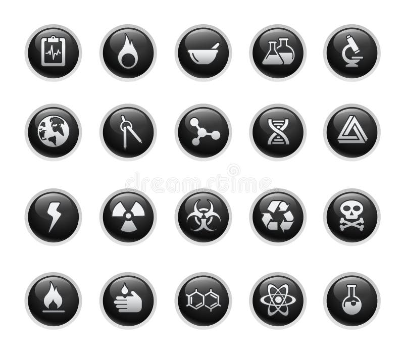 A Set of Icons with a Science Theme Stock Vector - Illustration of ...
