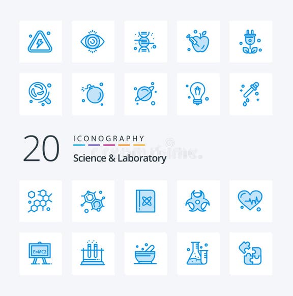 20 Science Blue Color Icon Pack Like Formula Science Physics Beat ...