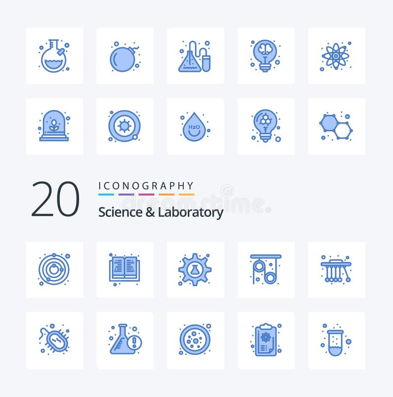 20 Science Blue Color Icon Pack Like Physics Science Gear Research ...