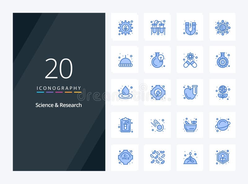20 Science Blue Color Icon for Presentation. Vector Icons Illustration ...