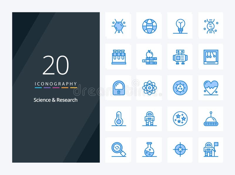 20 Science Blue Color Icon for Presentation. Vector Icons Illustration ...