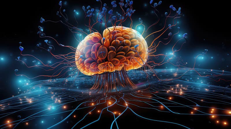 Science Brain Computer Interface Vector Stock Vector - Illustration of ...