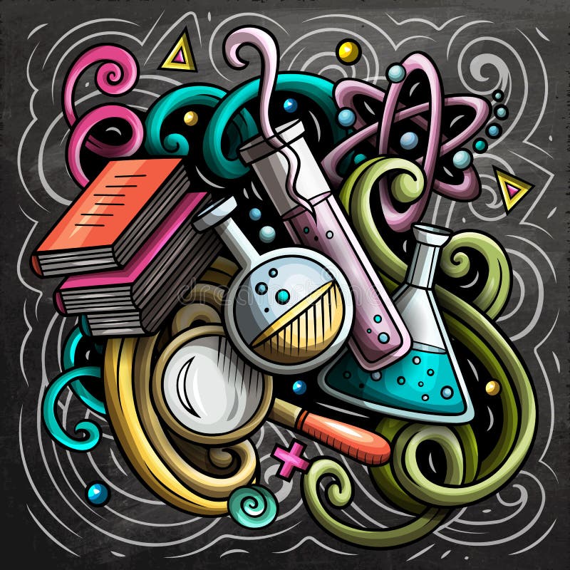Science Cartoon Vector Doodle Design Stock Vector - Illustration of ...