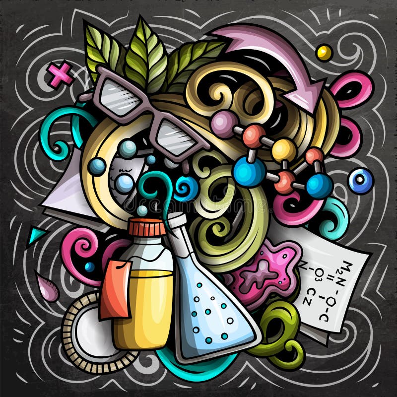 Science Cartoon Vector Doodle Design Stock Illustration - Illustration ...