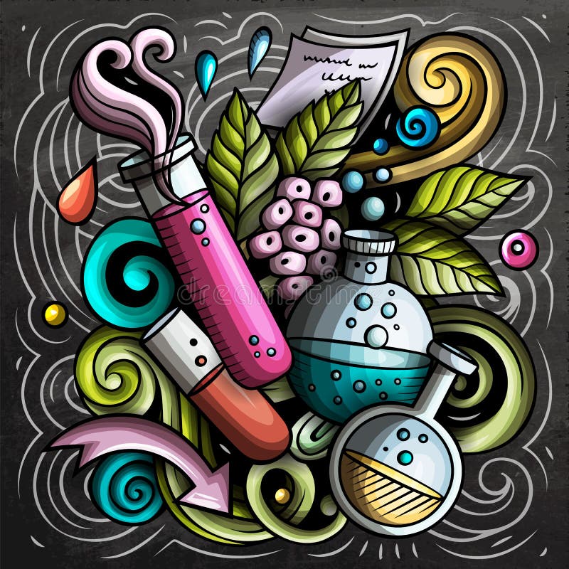 Science Cartoon Vector Doodle Design Stock Vector - Illustration of ...