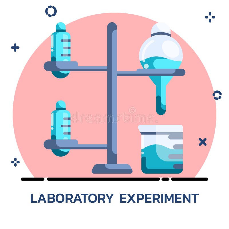 Science Chemical Experiment Flat Style Stock Vector - Illustration of ...