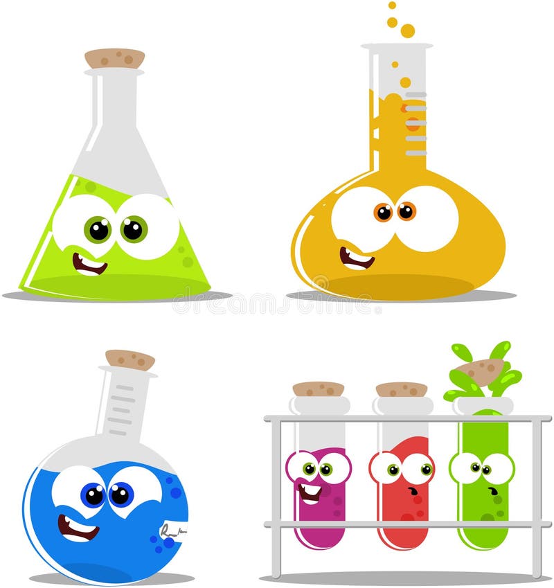 Science Chemical Flasks and Beakers Stock Image - Illustration of ...