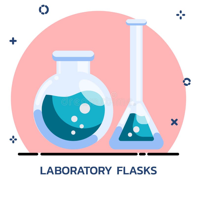 Science Chemical Flasks Flat Style Stock Vector - Illustration of flask ...