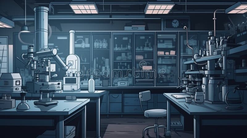 Science Chemical Medical Research Lab with Microscope Stock ...