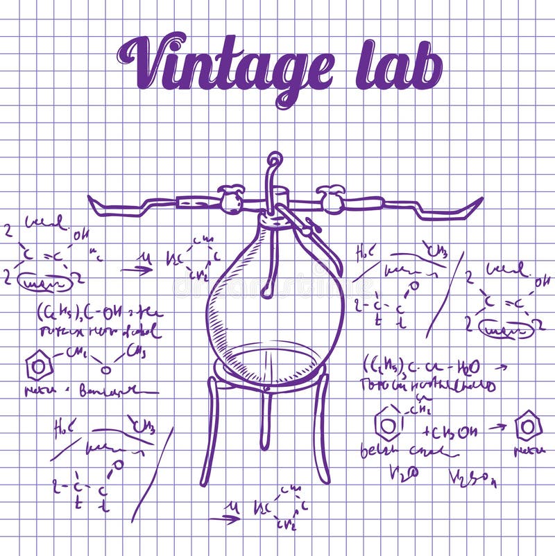 Science Chemistry Lab Background (sketchy Style) Stock Illustration ...