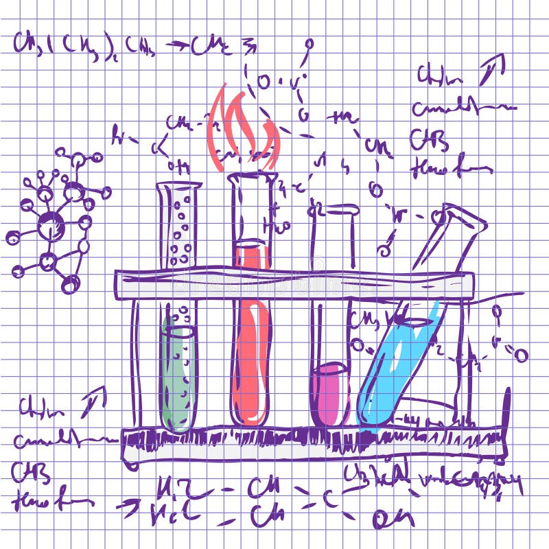 Science Chemistry Lab Background (sketchy Style) Stock Illustration ...