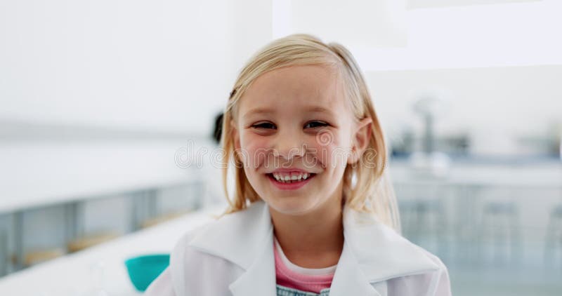 Science, Learning and Portrait of Child in Laboratory for Experiment ...