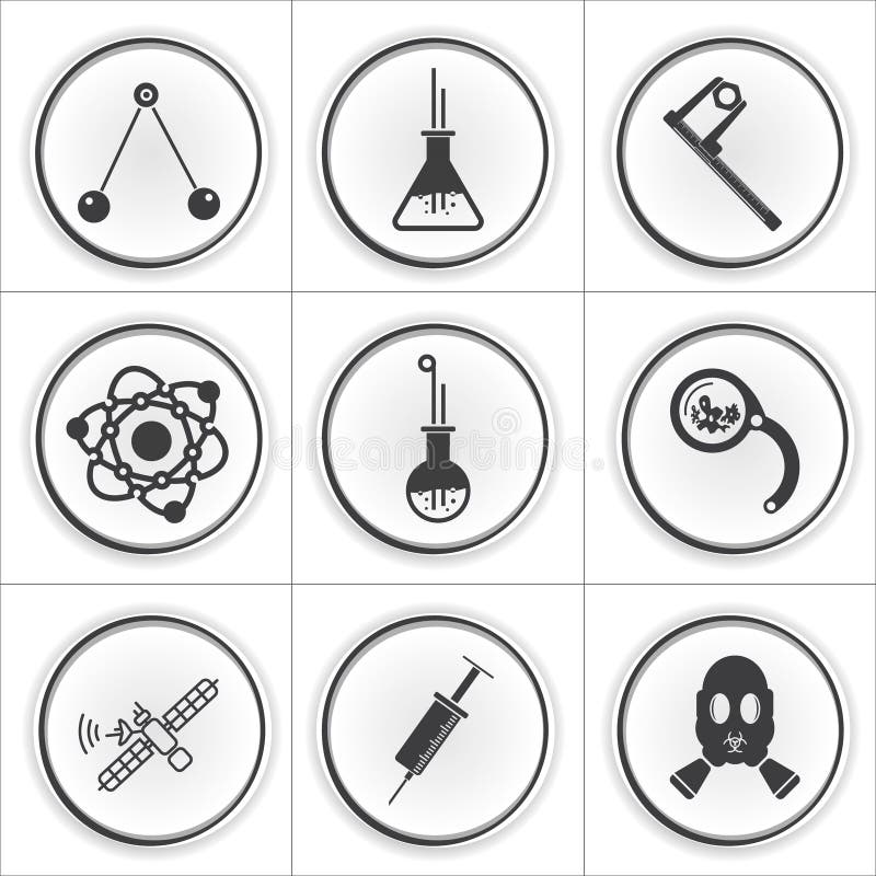 9 Science Circle Flat Icons Stock Vector - Illustration of syringe ...