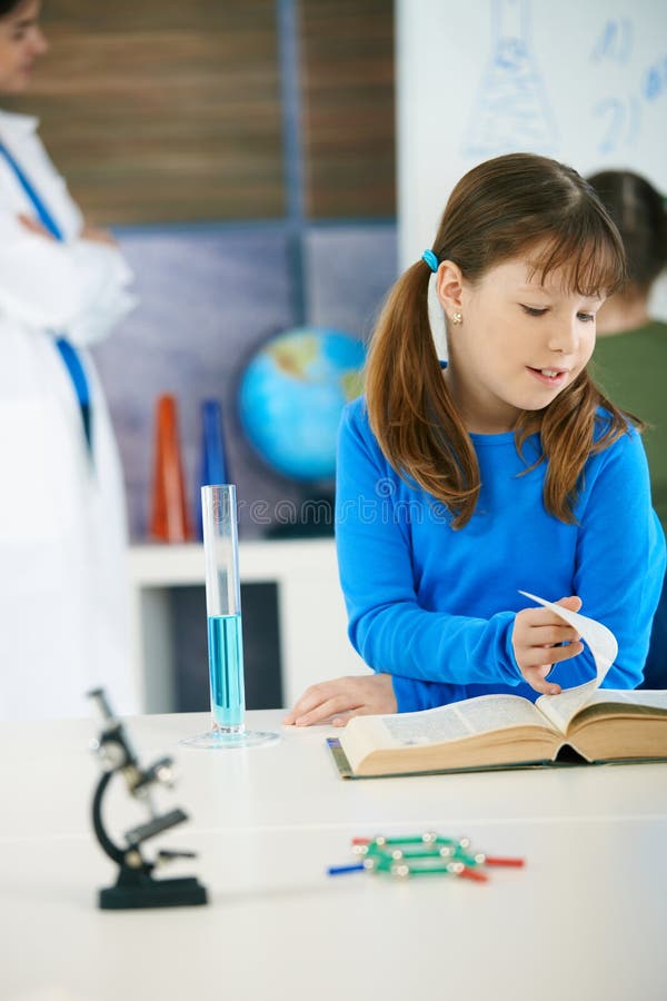 Science Class at Primary School Stock Photo - Image of girl, female ...