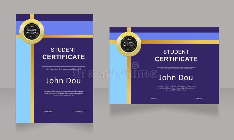 Science Class Student Certificate Design Templates Set Stock Vector ...