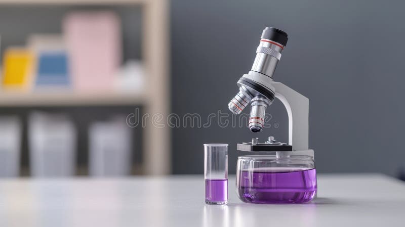 Science Classroom Designs, a Compound Microscope and Test Tubes on a ...