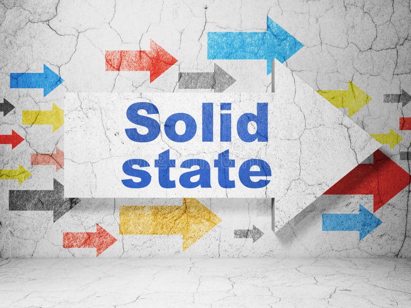 Science Concept: Arrow with Solid State on Grunge Wall Background Stock ...