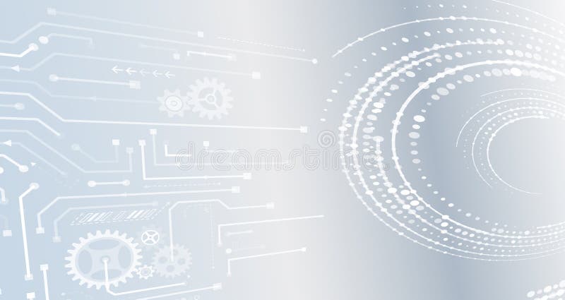 Science Concept, Circles with Shadows and Circuit Board. Abstract Hi ...