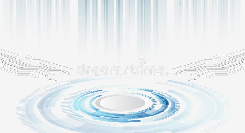 Science Concept, Circles with Shadows and Circuit Board. Abstract Hi ...