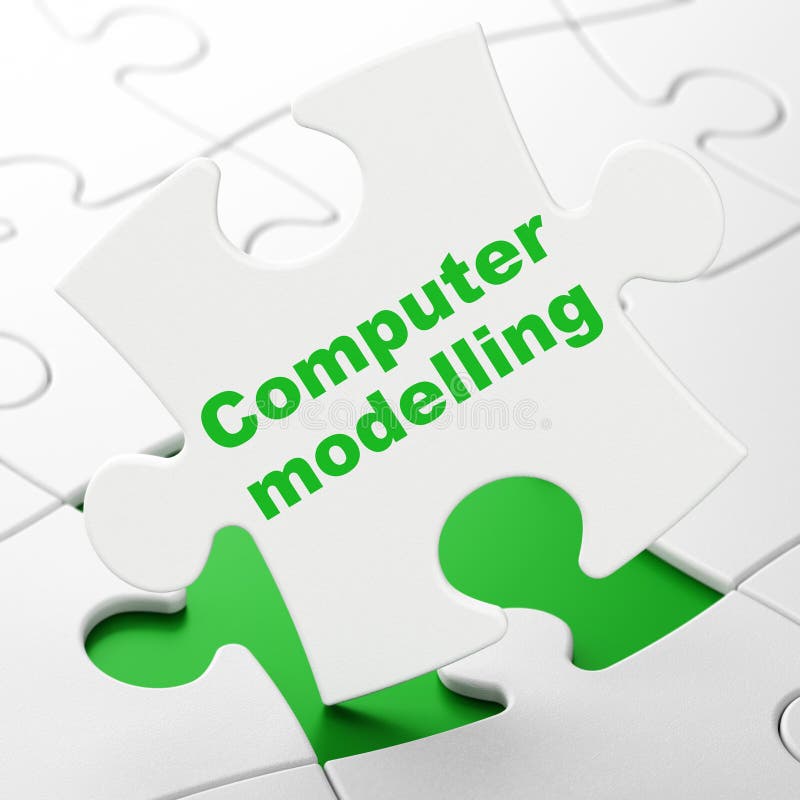 Science Concept: Computer Modelling on Puzzle Background Stock ... Science Concept: Computer Modelling on Puzzle Background Stock ...