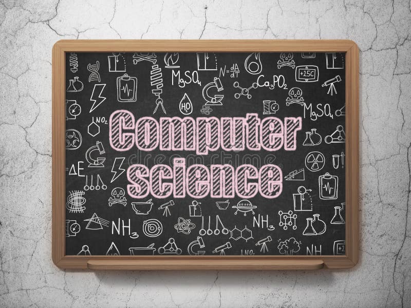 Science Concept: Computer Science on School Board Background Stock ...