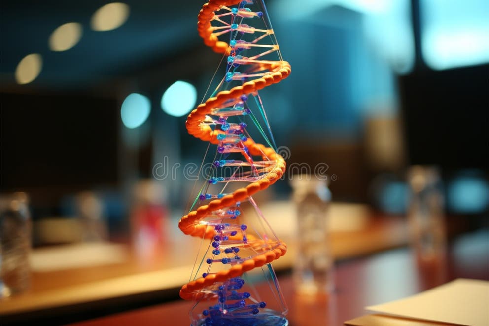 Science Concept DNA Model on the Table in the Laboratory Stock ...