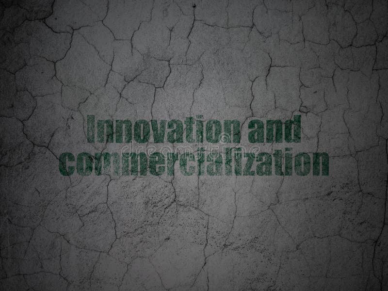 Science Concept: Innovation and Commercialization on Grunge Wall ...