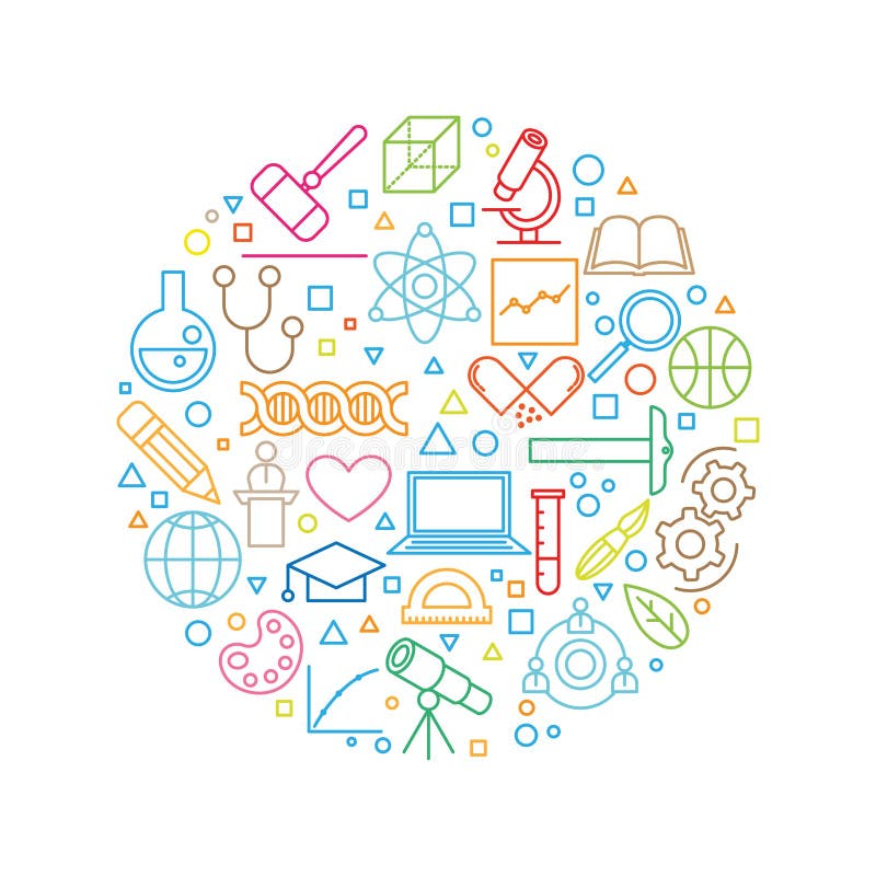 Science Concept Line Icon Set Stock Vector - Illustration of isolated ...