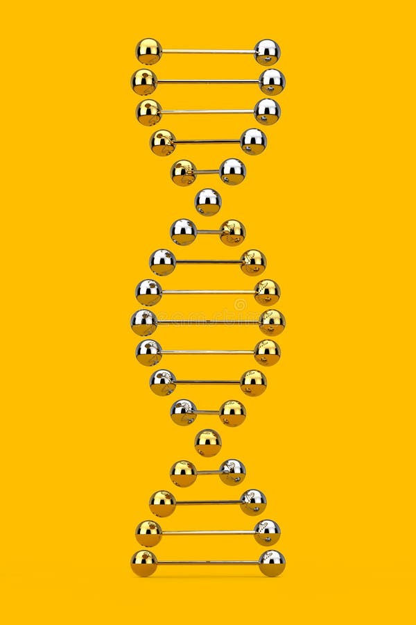 Science Concept. Metal DNA Molecule Spiral. 3d Rendering Stock ...