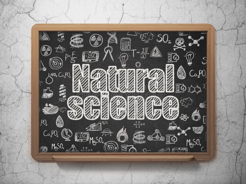 Science Concept: Natural Science on School Board Background Stock ...