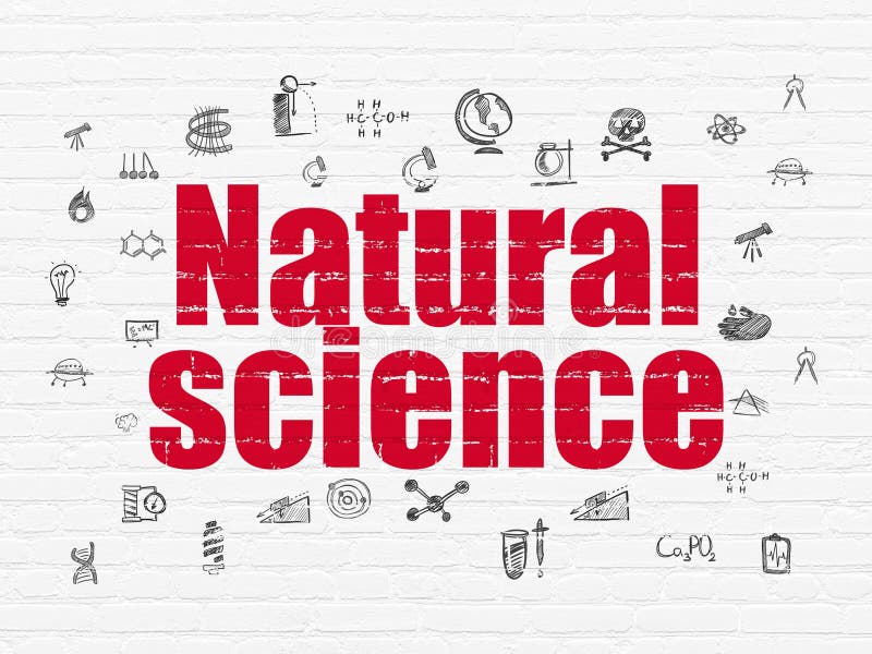 Science Concept: Natural Science on Wall Background Stock Illustration ...