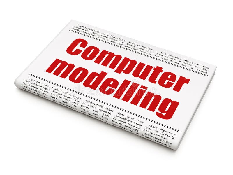 Science Concept: Newspaper Headline Computer Modelling Stock ...