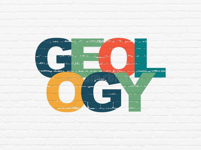 Science Concept: Geology on Wall Background Stock Illustration ...