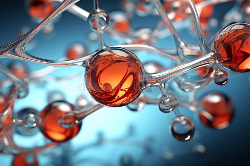 Round Water Molecules Connected with Each Other. Generative AI Stock ...