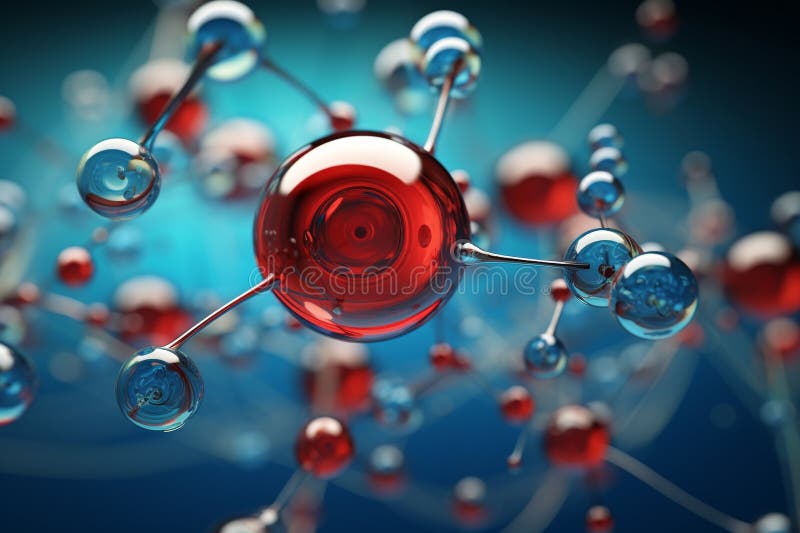 Round Water Molecules Connected with Each Other. Generative AI Stock ...